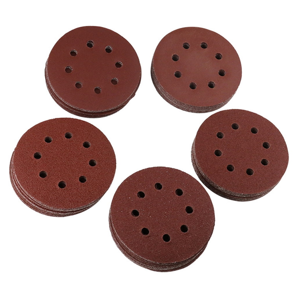 100Pcs Sanding Discs Set 5inch 8 Hole Sandpaper Including 40# 60# 80 ...