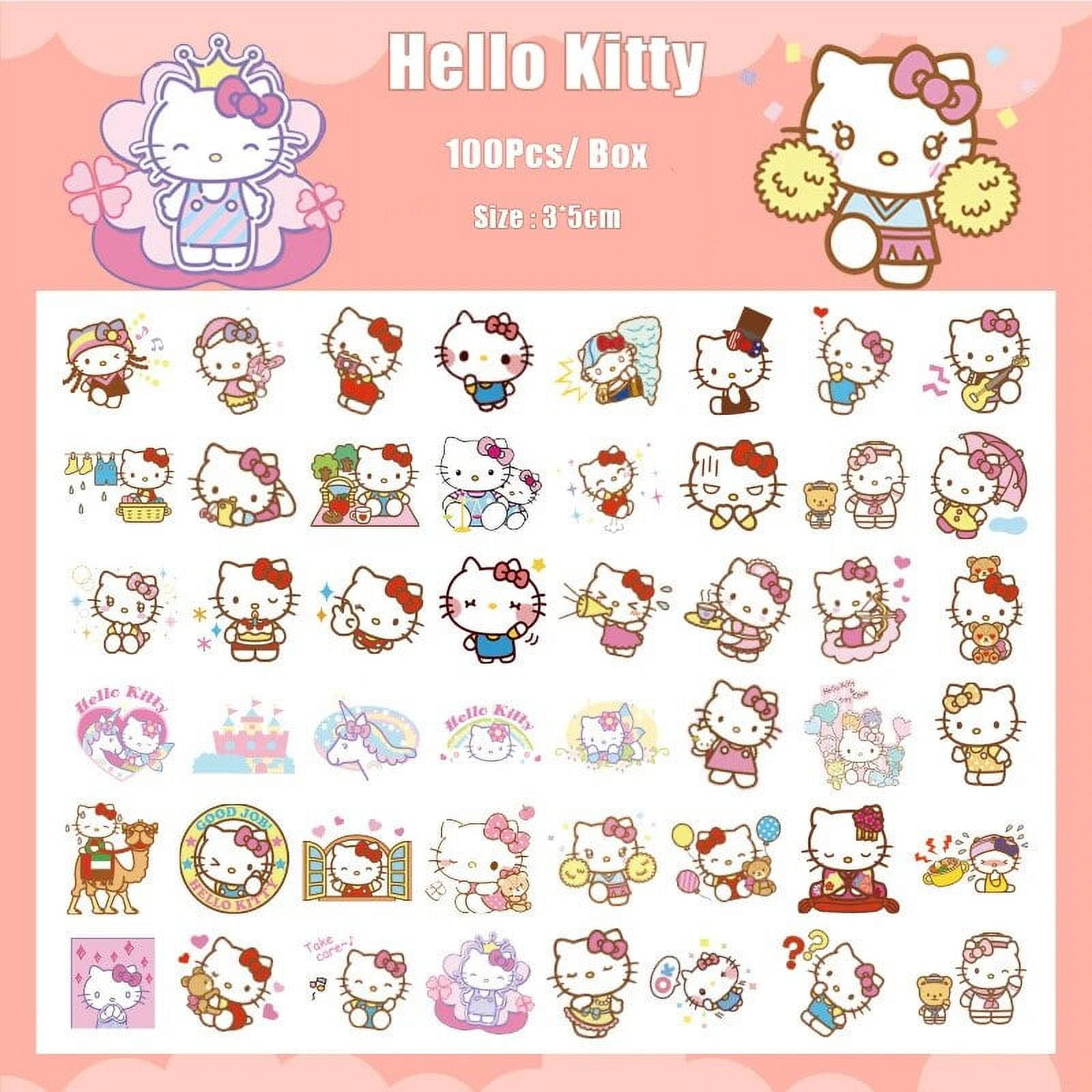 100Pcs Sanrio Sticker Kuromi Hello Kitty Cute Melody Guka Kawaii Hand ...