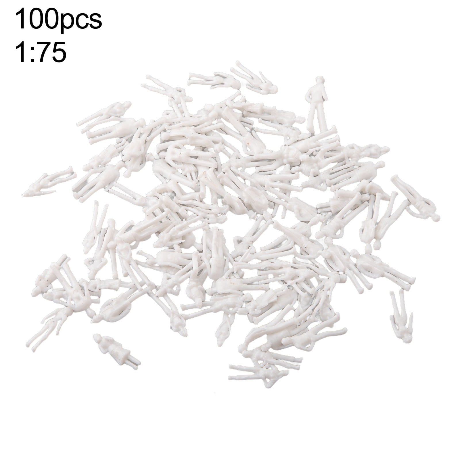 100PCS Scale Model Miniature White Figures 1:75 Scale Gauge 00 Model ...