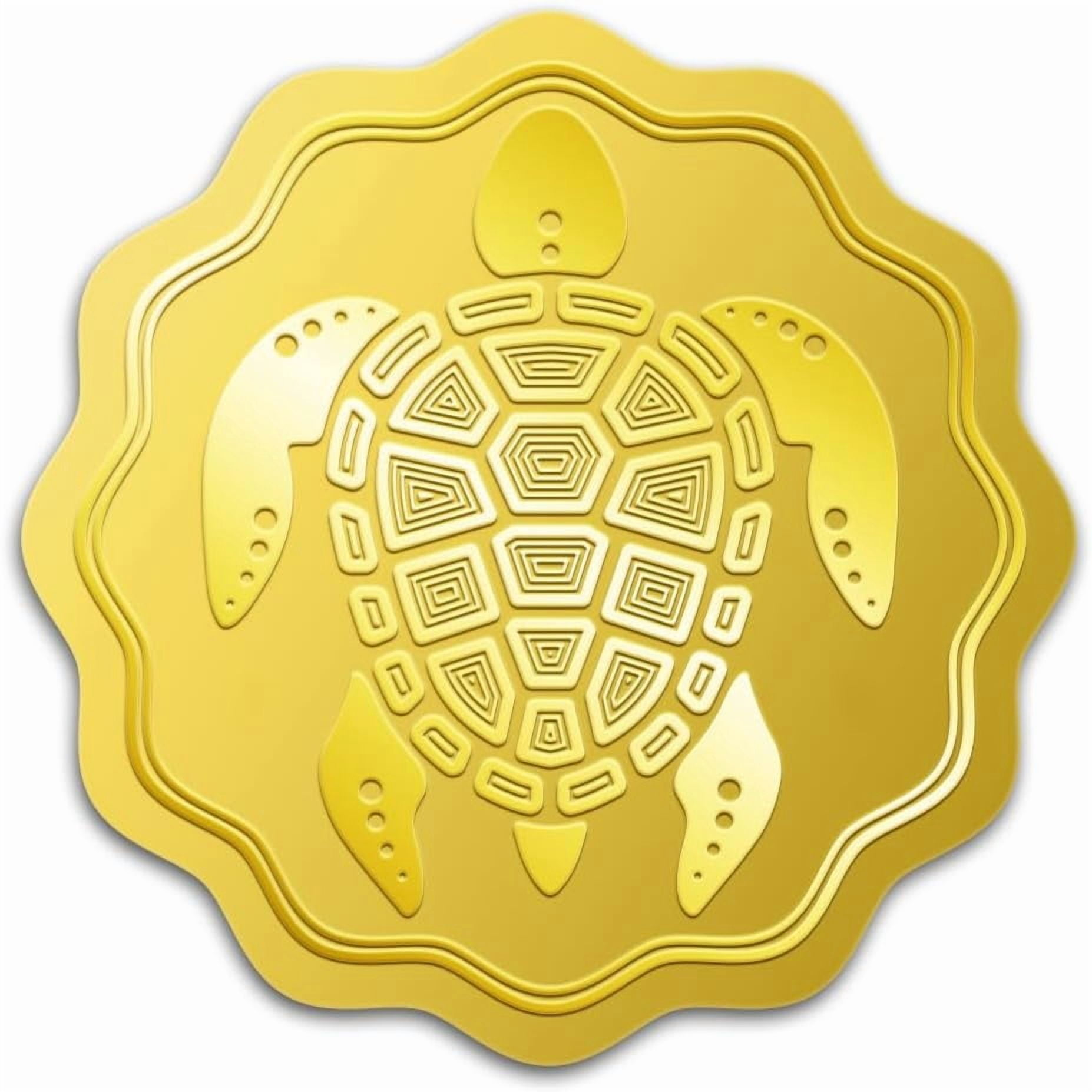 100Pcs Sea Turtle Gold Foil Stickers 2 Inch Ocean Turtle Gold Embossed ...