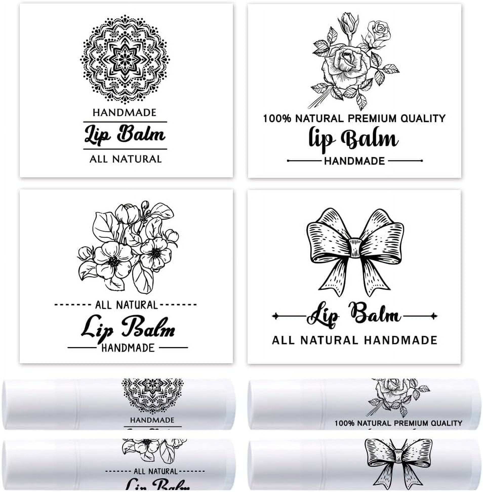 100Pcs Self-Adhesive Lip Balm Tag Stickers 1.7x2.1 inch Adhesive Label ...
