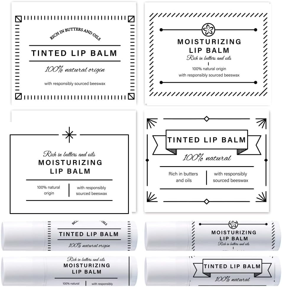 100Pcs Self-Adhesive Lip Balm Tag Stickers 1.7x2.1 inch Waterproof ...