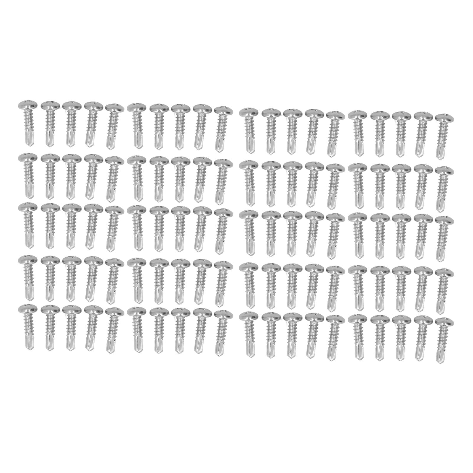 100Pcs Self Drilling Screw Stainless Steel Round Head M4.8x19 Fastener ...