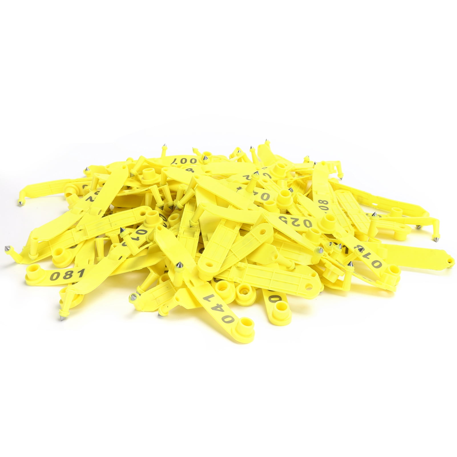 100Pcs Sheep Ear Tag Double Folded Yellow Integrated Number Animal ...