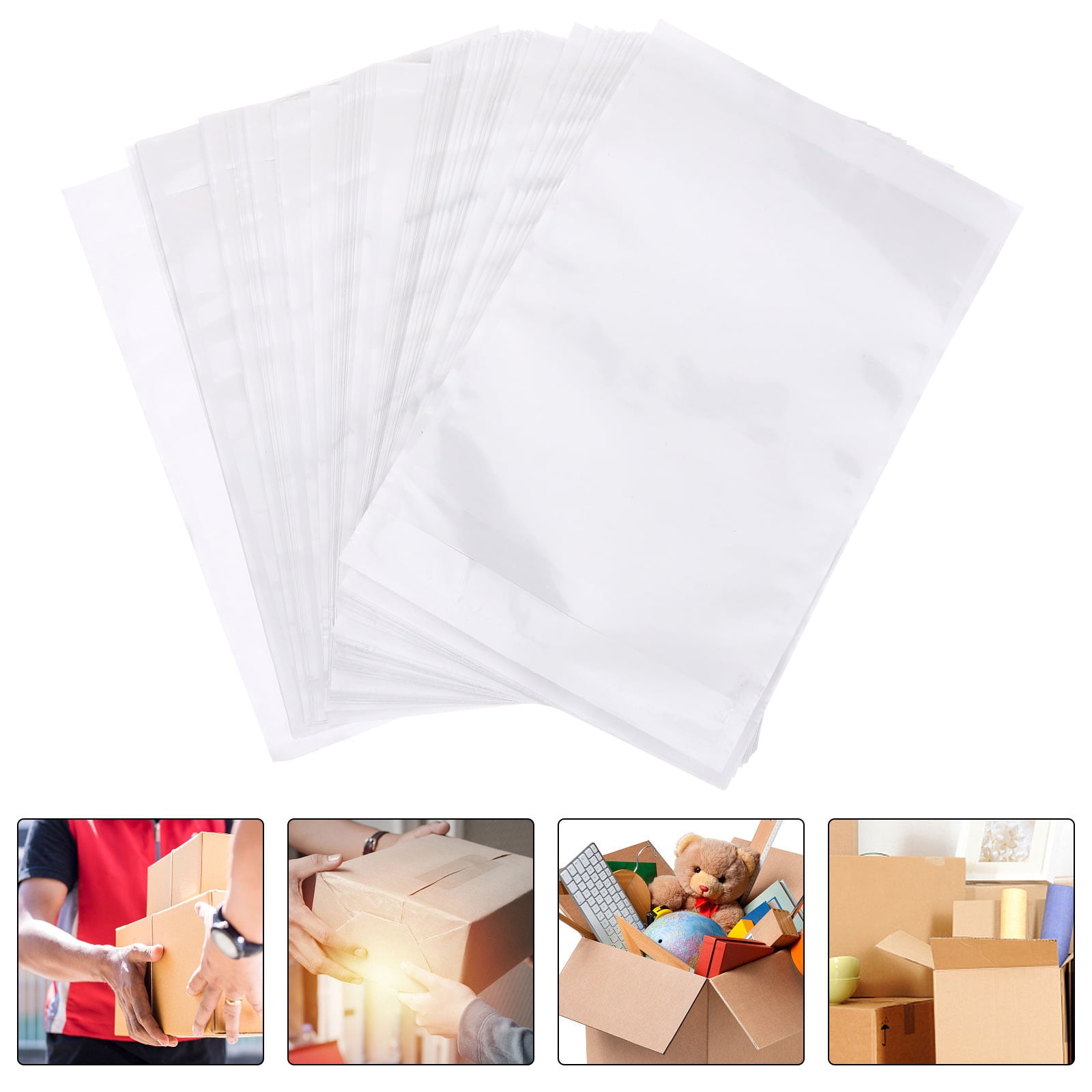 100Pcs Shipping Label Envelopes Clear Envelopes Adhesive Packing List ...