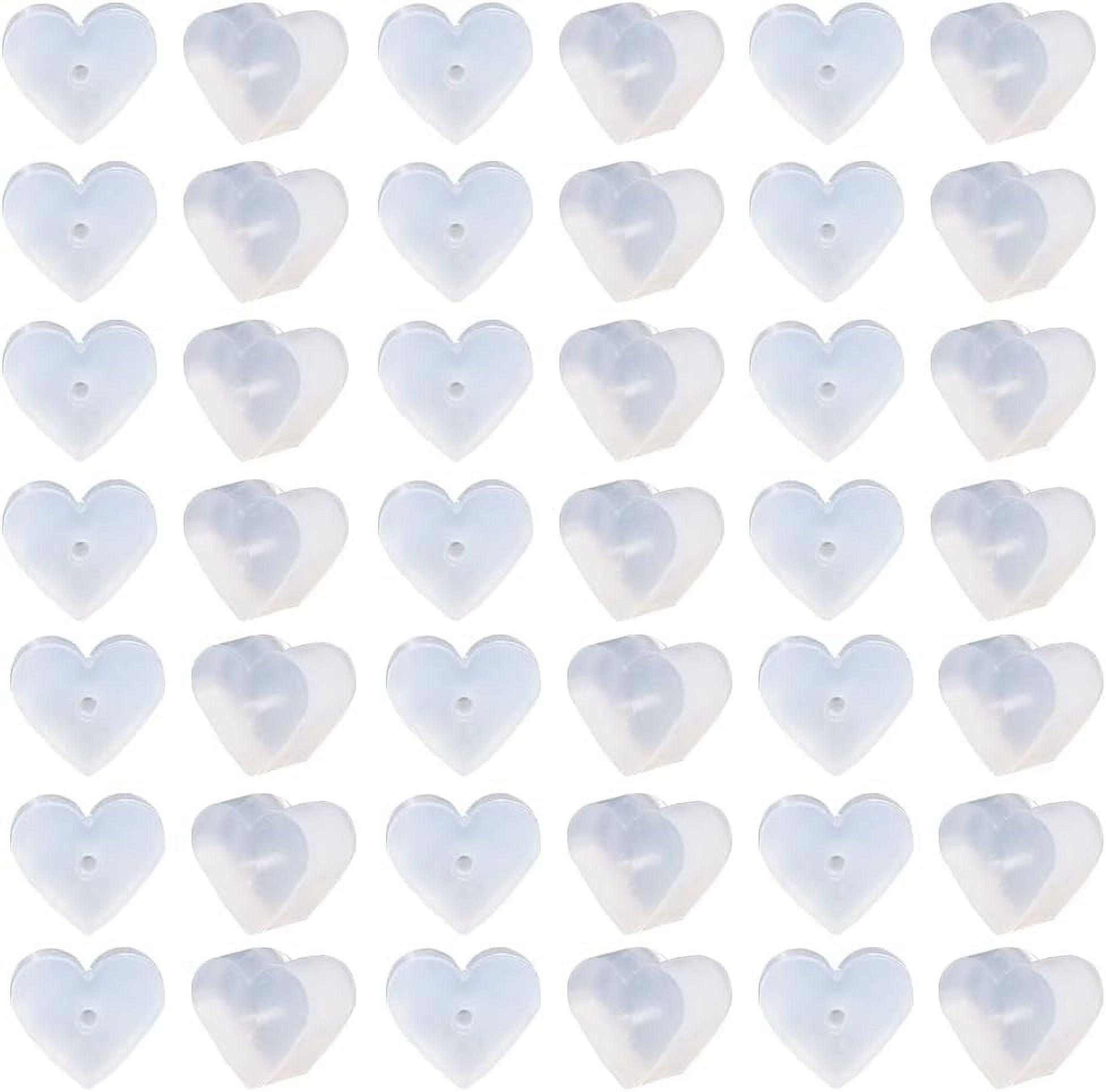 100Pcs Silicone Back Earring Stoppers Clear Earring Backs Small Soft ...