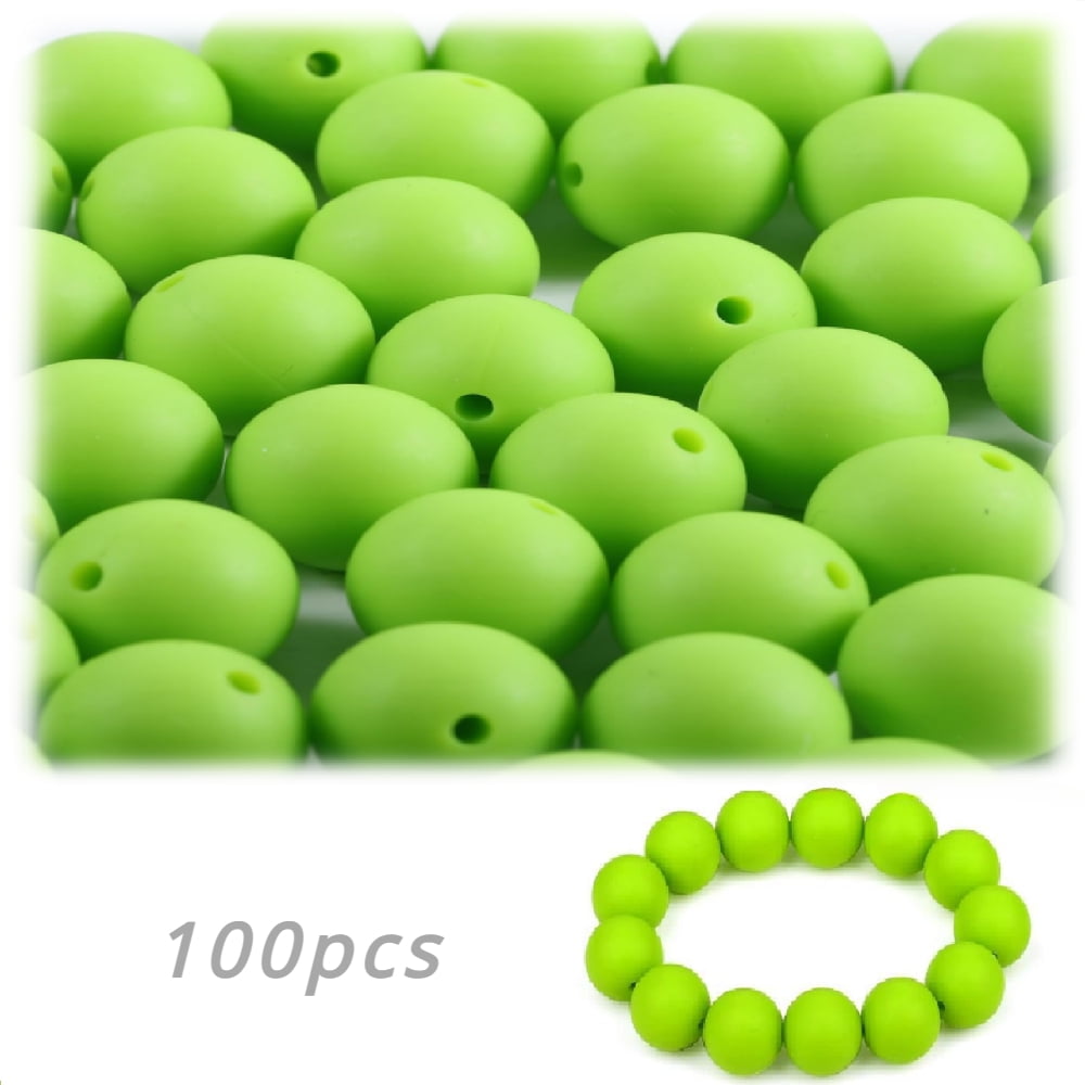 100Pcs Silicone Beads 15mm Beads for Bracelets/Keychain Making/DIY ...