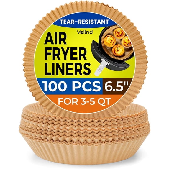 100Pcs Small Air Fryer Liners Disposable, Parchment Sheets Round, 6.5 ...