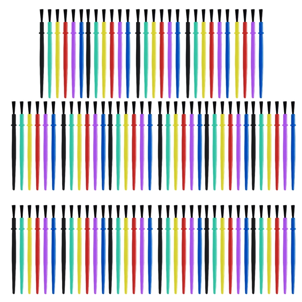 100Pcs Small Artist Brushes Colorful Plastic Safe Paintbrush For ...
