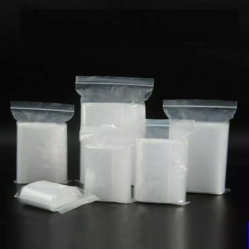 100Pcs Small Clear Plastic Bag Food Packaging Pouches Grip Self Seal ...