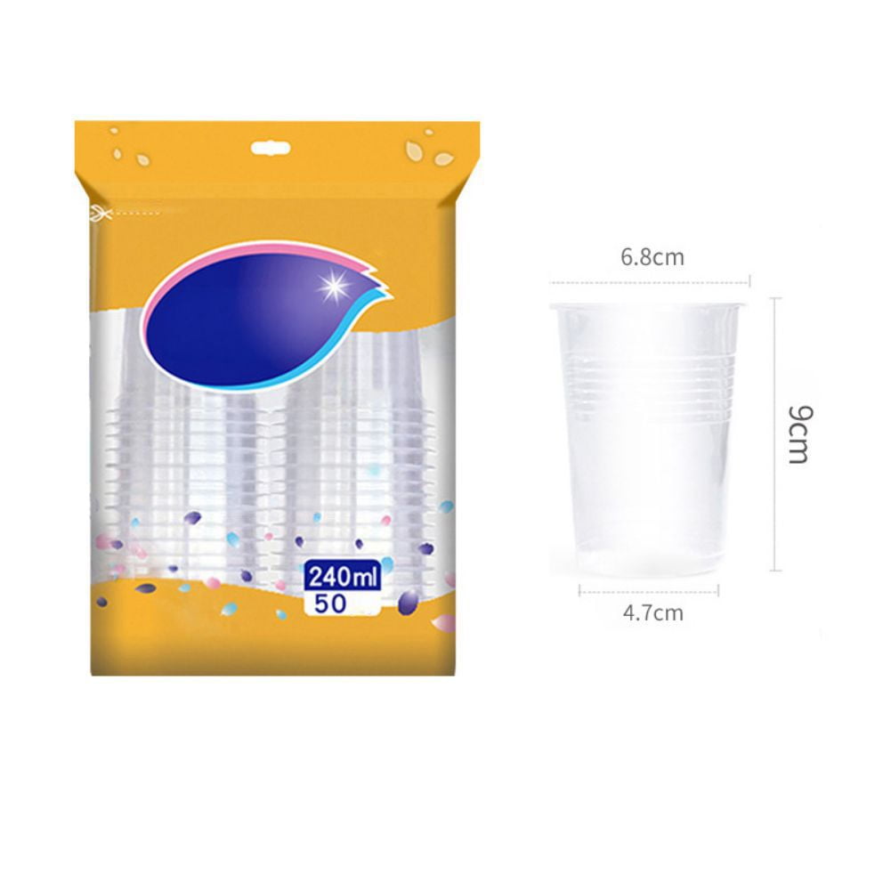 100Pcs Small Clear Plastic Cups - Hard Disposable Cups - Plastic Wine ...
