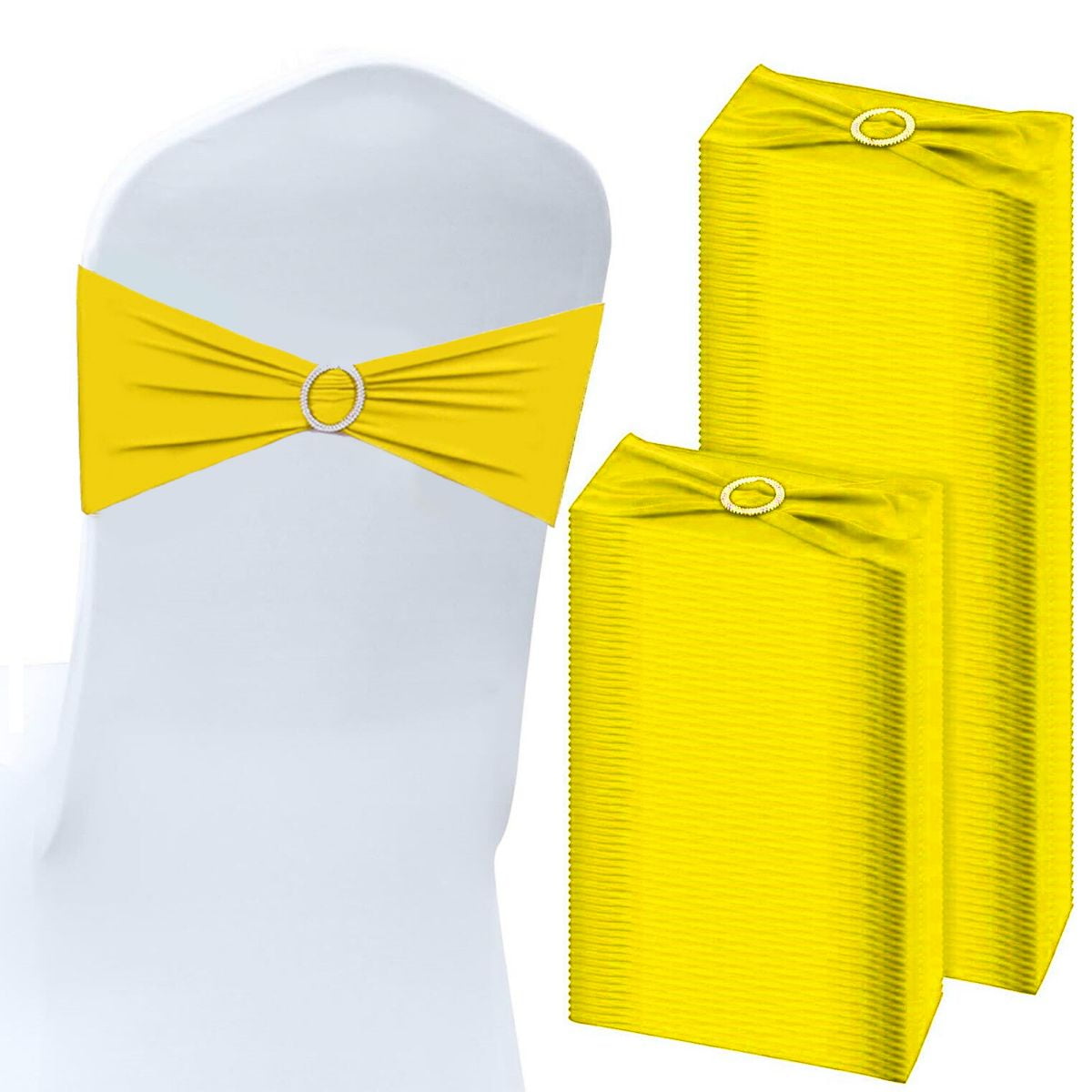 100Pcs Spandex Chair Sashes Chair Bow, Elastic Wedding Chair Cover ...