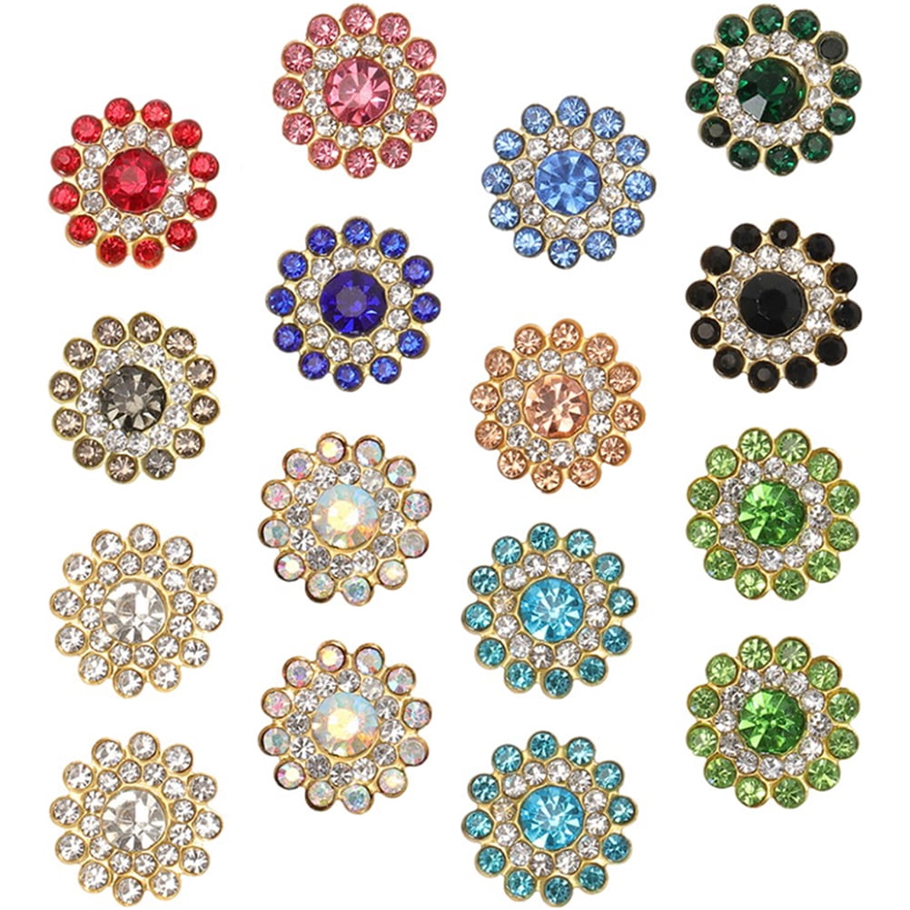 100Pcs Sparkling Rhinestone Embellishments DIY Flatback Buttons Jewelry ...