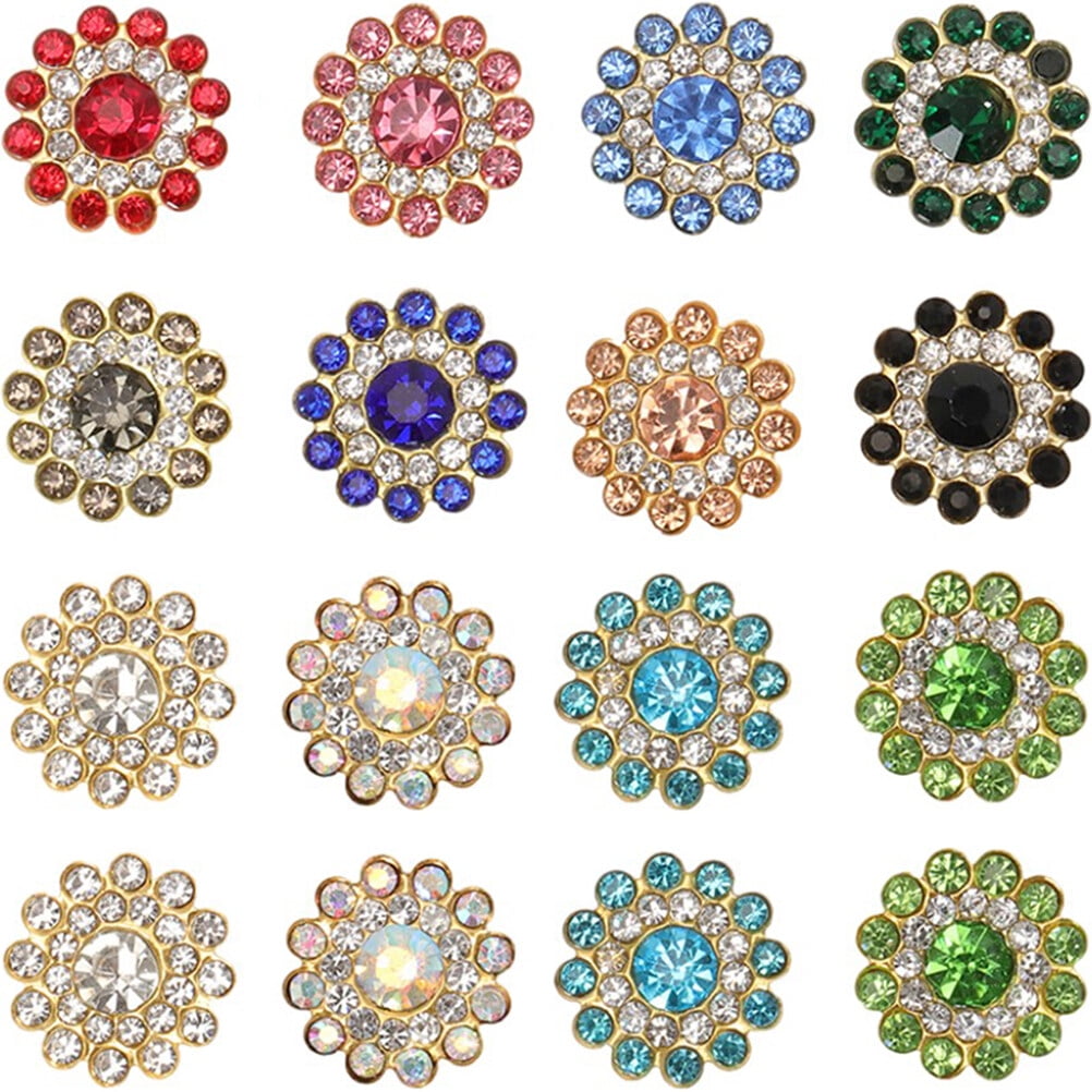 100Pcs Sparkling Rhinestone Embellishments DIY Flatback Buttons Jewelry ...