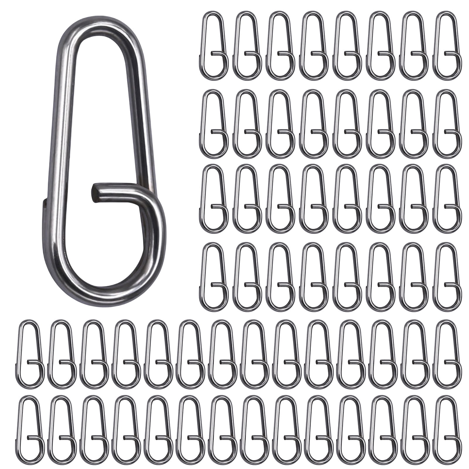 100Pcs Stainless Steel Oval Split Rings Fishing Lures Connector High ...