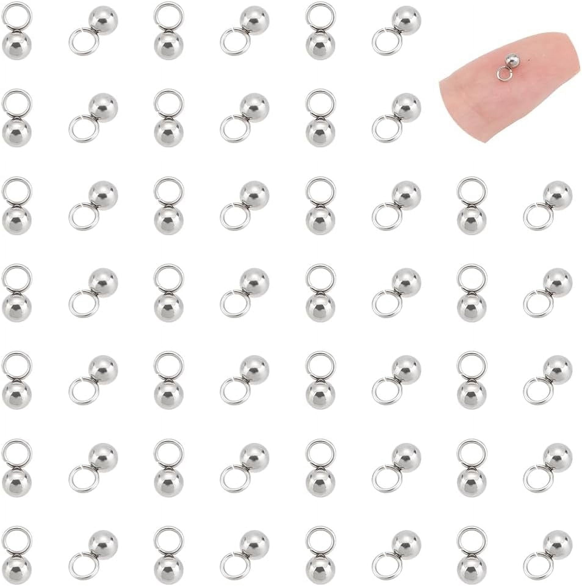100Pcs Stainless Steel Sphere Charms Round Ball Pendants for DIY ...