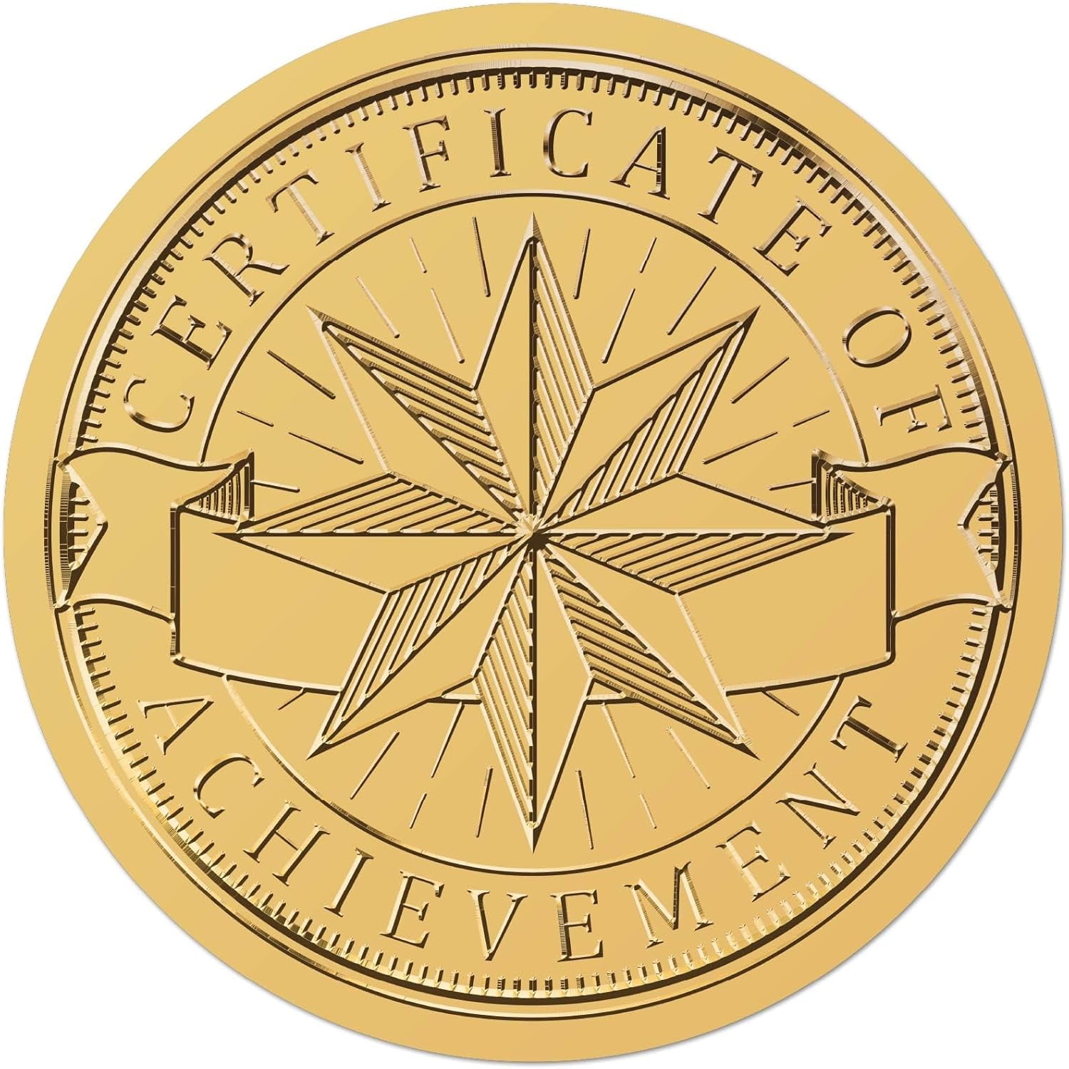 100Pcs Star Gold Certificates Stickers Foil Embossed Self Adhesive ...