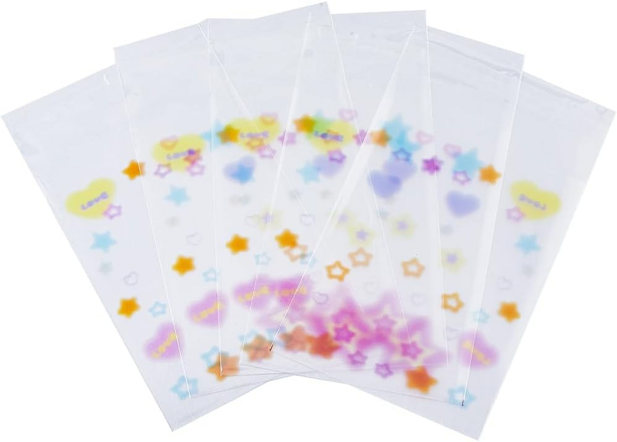 100Pcs Stars Cellophane Bags Clear Cookie Bags Self Sealing Individual ...
