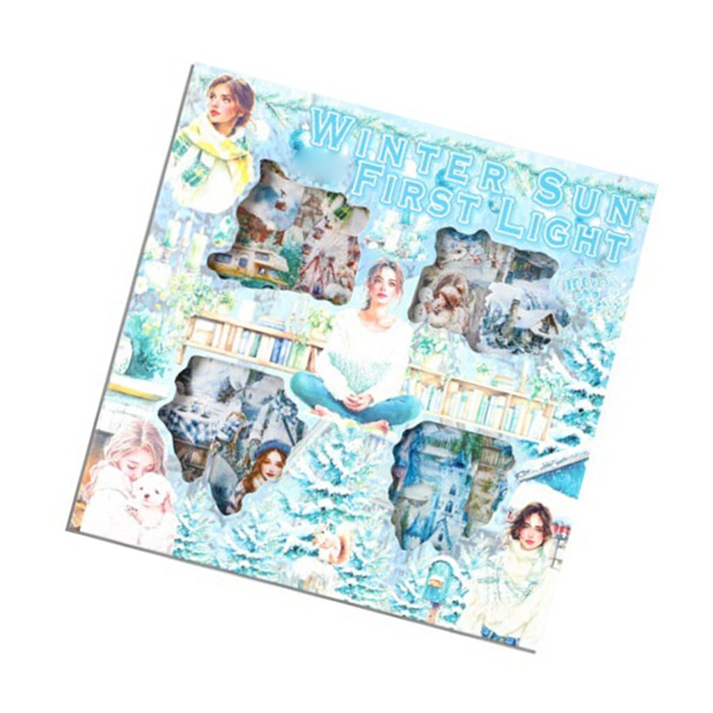 100Pcs Sticker Set For Scrapbook Decorations Florals Designs PET ...