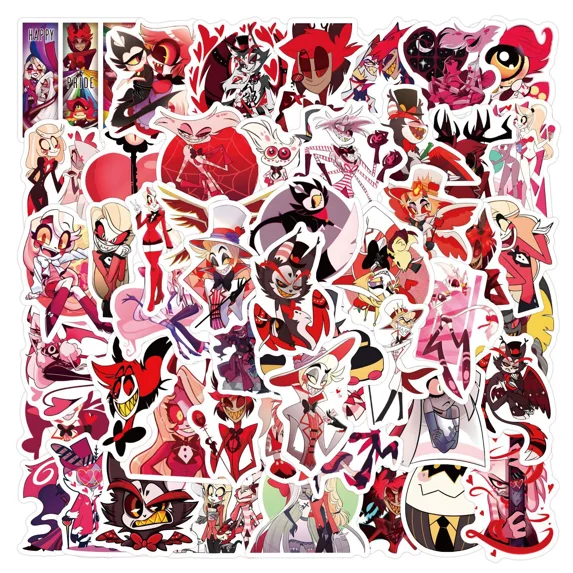100Pcs Stickers for Hazbin Hotel Cute Cartoon Graffiti DIY Waterproof ...