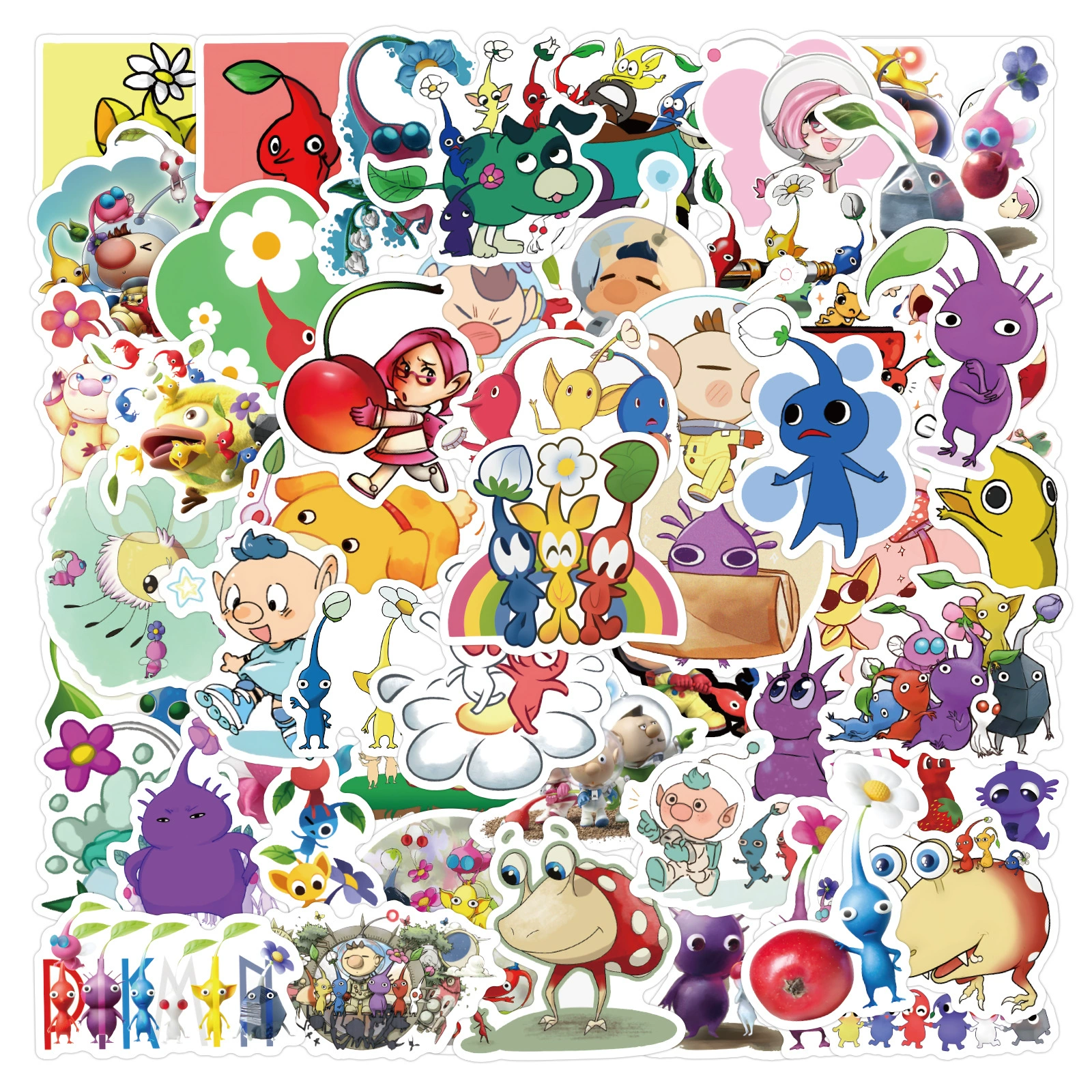 100Pcs Stickers for Pikmin Cute Cartoon Graffiti DIY Waterproof Phone ...