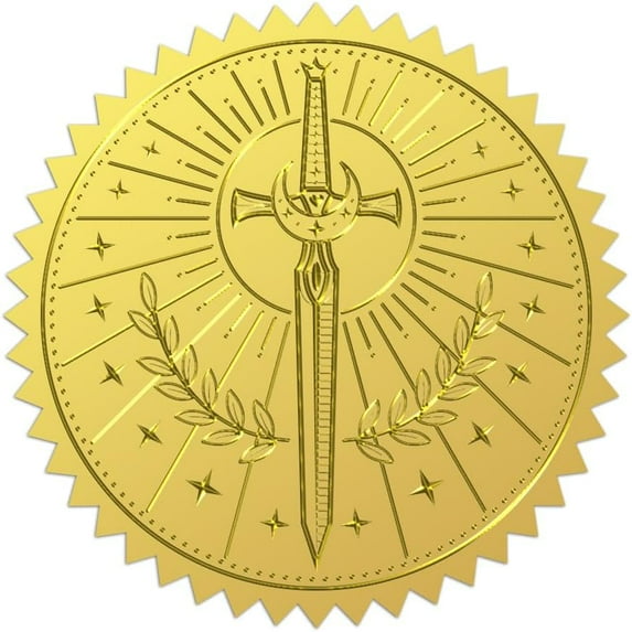 100Pcs Sword Gold Foil Stickers 2 Inch Sword and Branches Gold ...