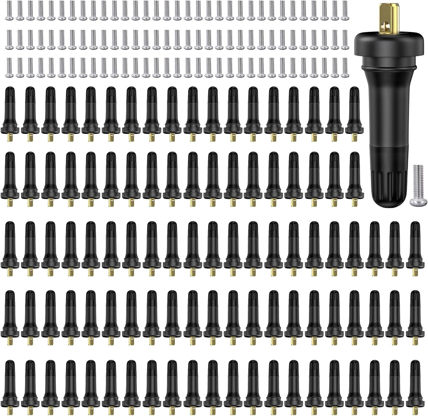 100Pcs TPMS 20008 Rubber Snap-in Tire Valve Stems Compatible with Chevy ...