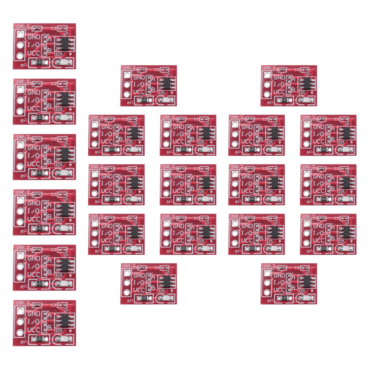 100Pcs TTP223 Touch Key Switch Module Touching Button Capacitor Type Single Channel Self Locking ...