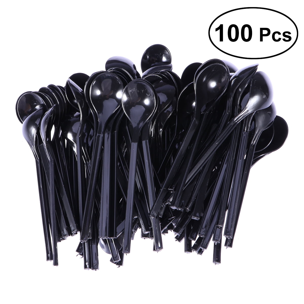 100Pcs Thick Plastic Spoons Disposable Individually Wrapped Thick ...