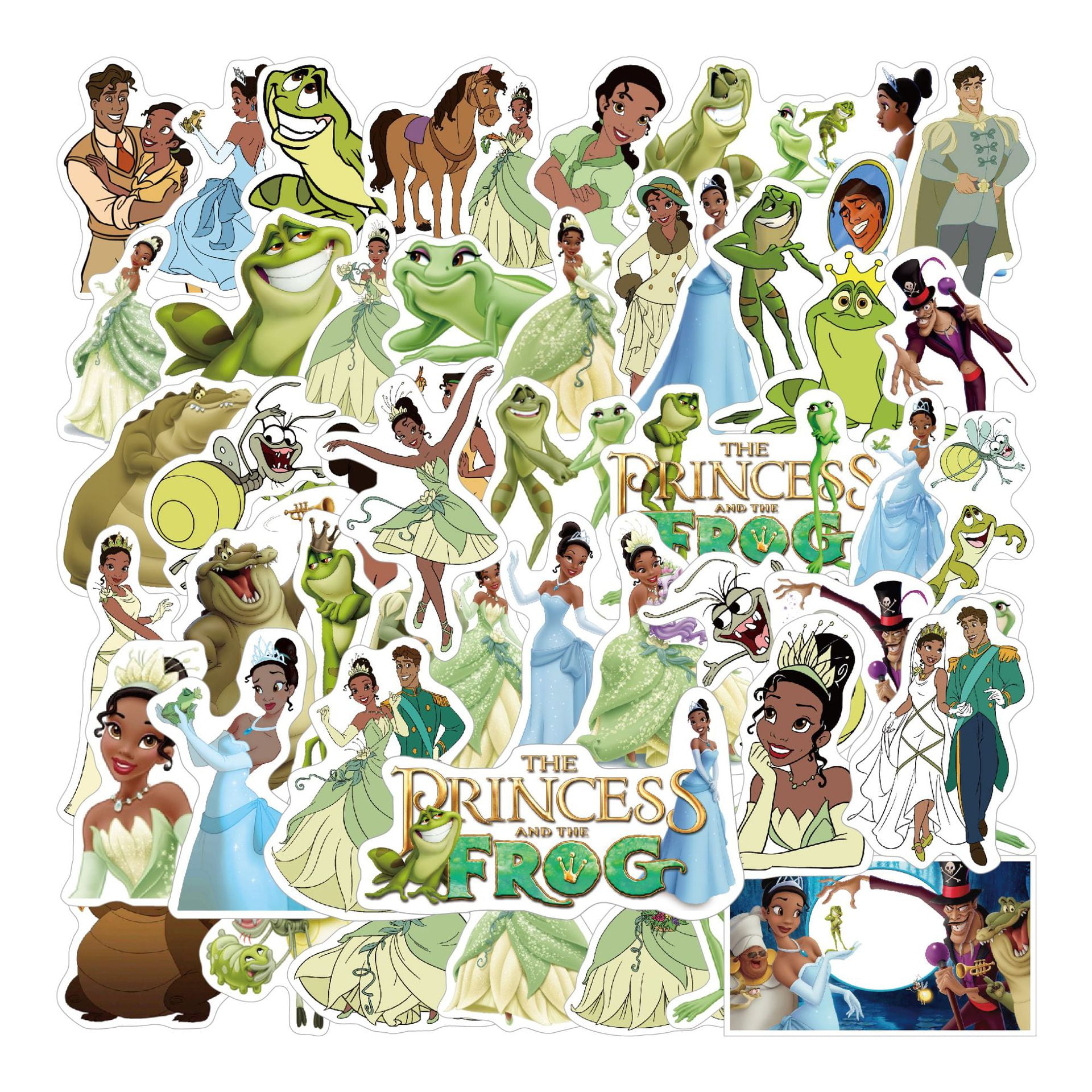 100Pcs Tiana Princess Stickers Animation Classic Cartoon Anime Stickers ...