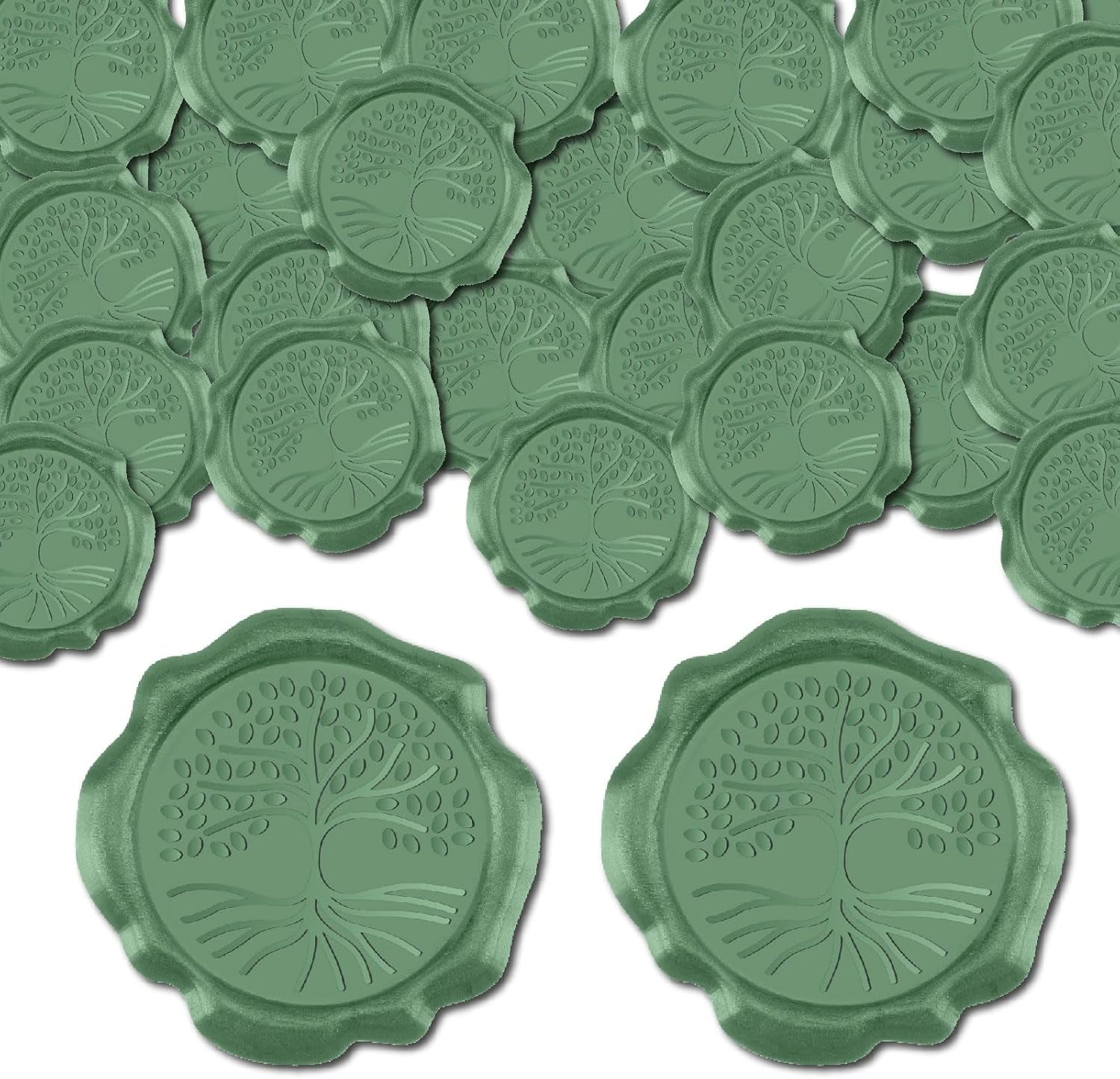 100Pcs Tree of Life Wax Seal Stickers Green Wedding Invitations ...