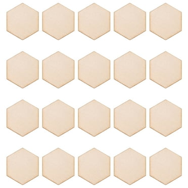60 Pack Unfinished Wooden Hexagon for DIY Crafts, 3 Inch Blanks for ...