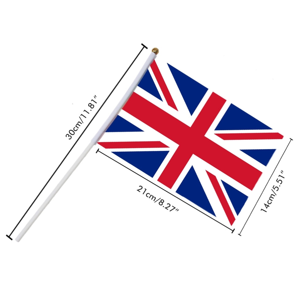 100Pcs Union Jack Mini Flags Hand Held Stick Flags Small British Flags ...