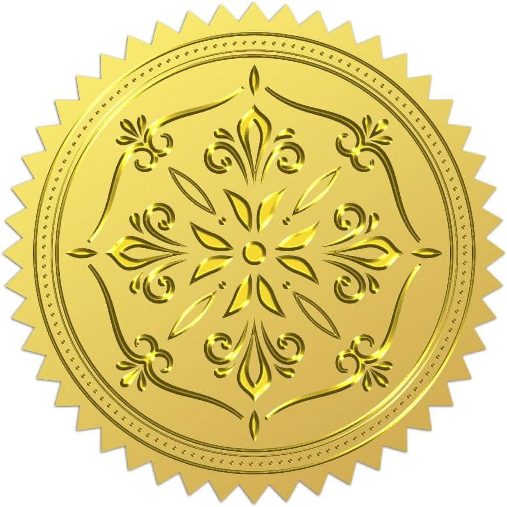 100Pcs Vintage Gold Foil Embossed Envelope Seals 2 Inch Flower Adhesive ...