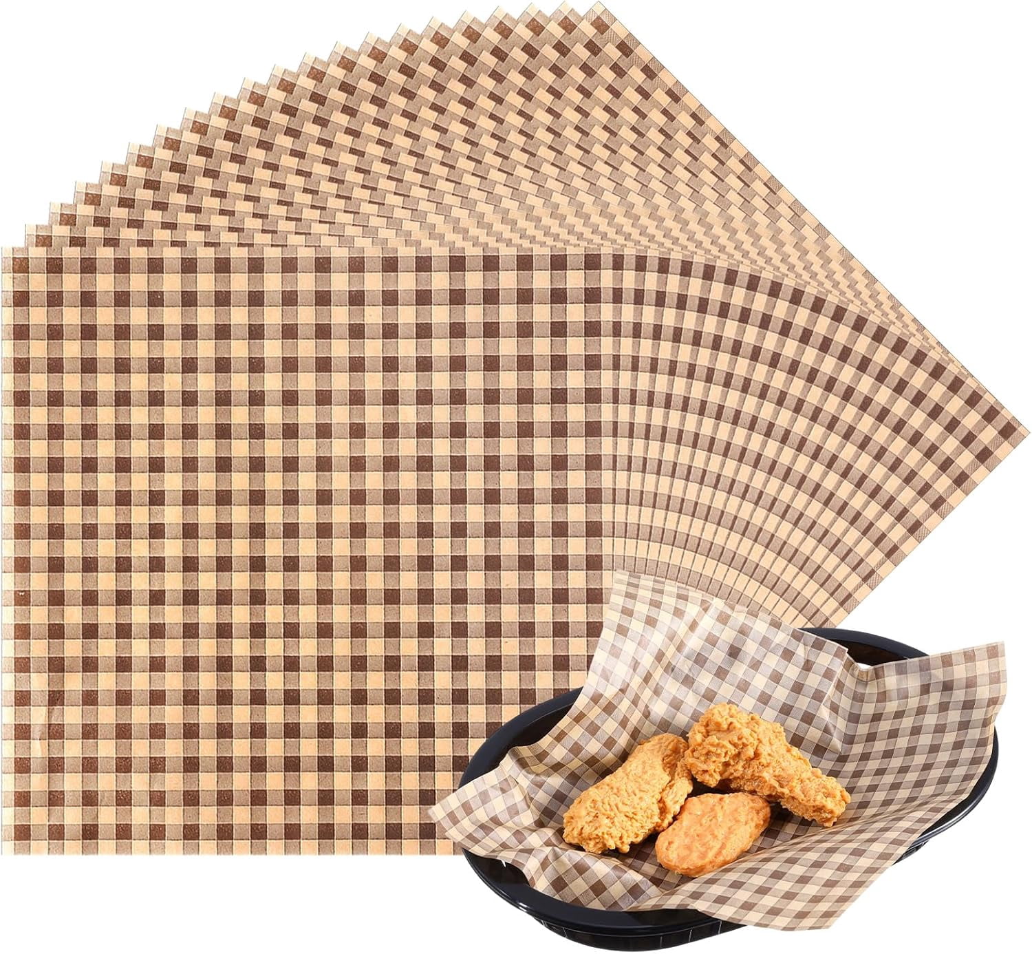 100Pcs Wax Paper Sheets for Food 8.66x8.66 Inch Greaseproof Deli Paper ...