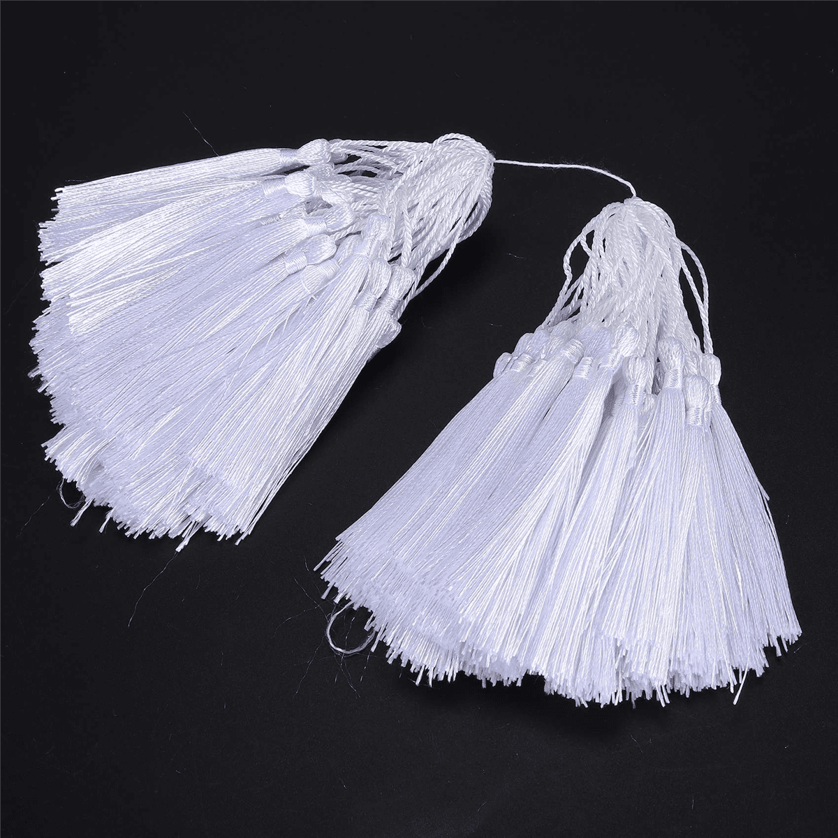 100Pcs White 13cm/5-Inch Handmade Soft Tassels Floss Bookmark for ...