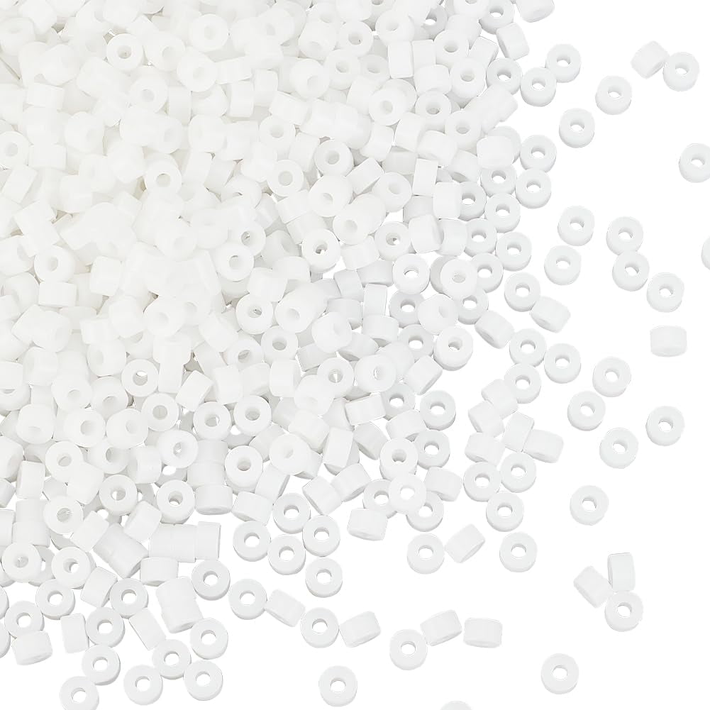 100Pcs White Nail Drill Bits Caps 3mm Hole Flat Round Protector Caps 7 ...
