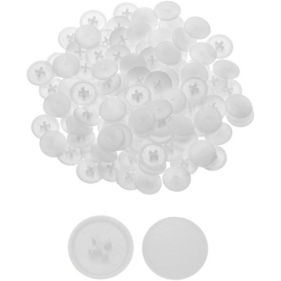 100Pcs White Screw Cap Covers Assortment Kit,Plastic Self-Tapping Caps ...
