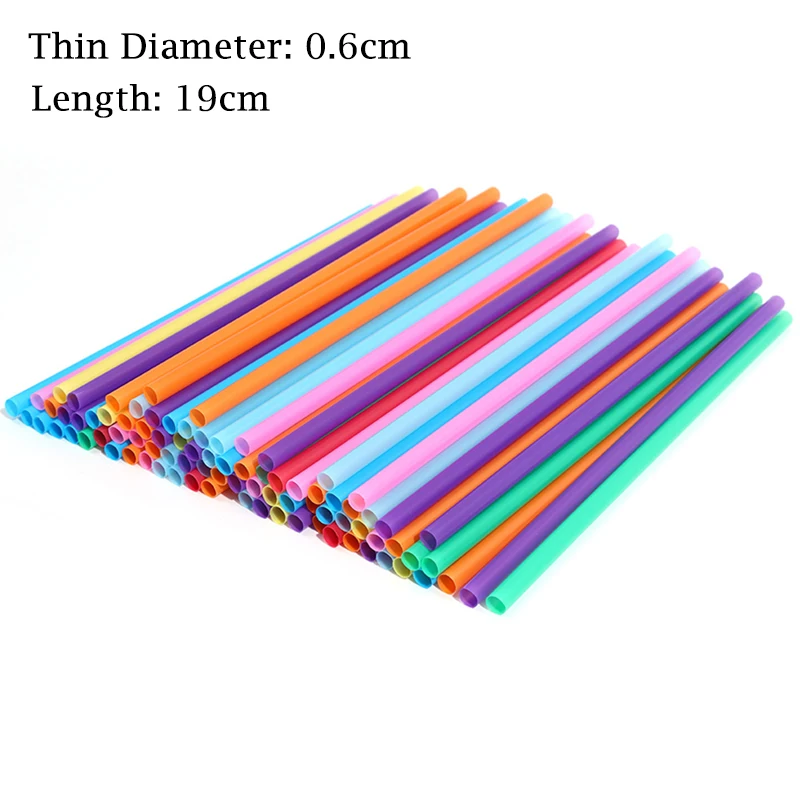 100Pcs Wide Large Disposable Straws Colorful Plastic Drinking Straws ...