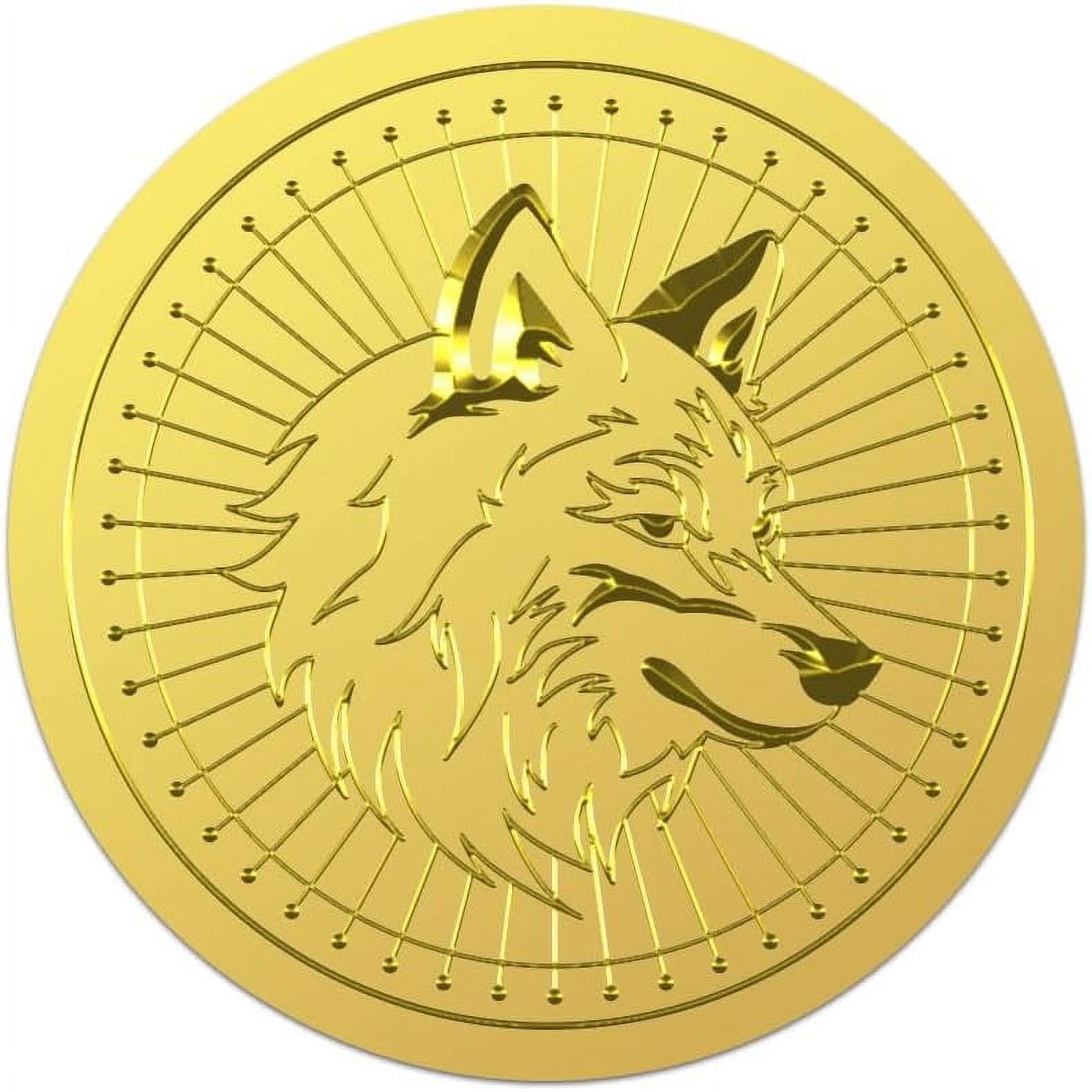 100Pcs Wolf Head Metal Gold Foil Stickers Wolf Pattern Gold Foil ...