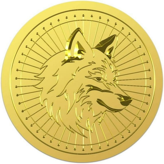 100Pcs Wolf Head Metal Gold Foil Stickers Wolf Pattern Gold Foil ...