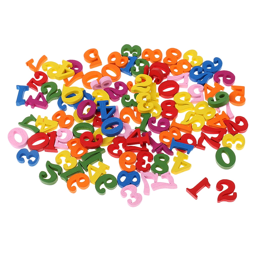 100Pcs Wood Numbers for Preschool Kids Math Learning Counting Toy ...