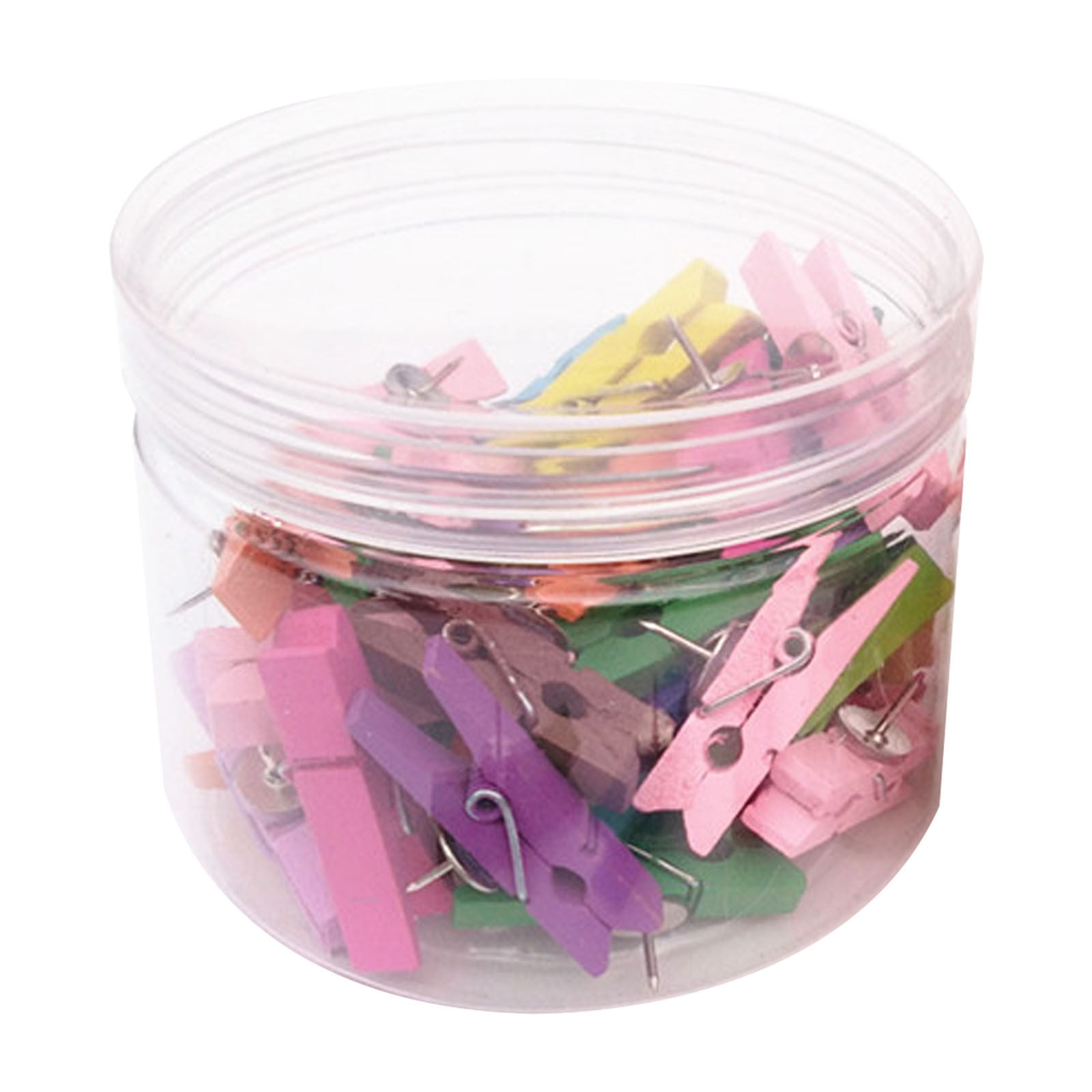 100Pcs Wooden Clips Push Pins Tacks Bulletin Board Decor Classroom ...