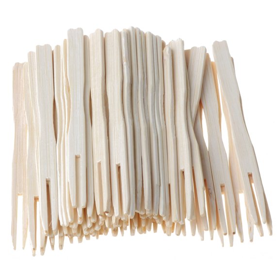 100Pcs Wooden Fruit Fork Pick Dessert Forks Tableware Party - Walmart.com