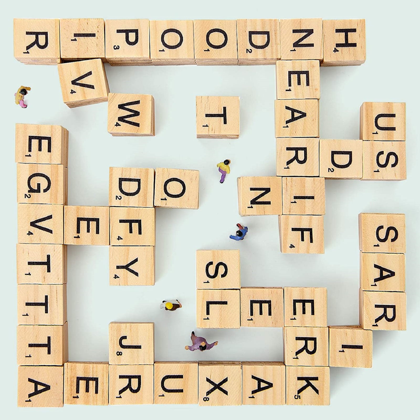100Pcs Wooden Scrabble Tiles, Wood Letter Tiles Perfect for Crafts ...