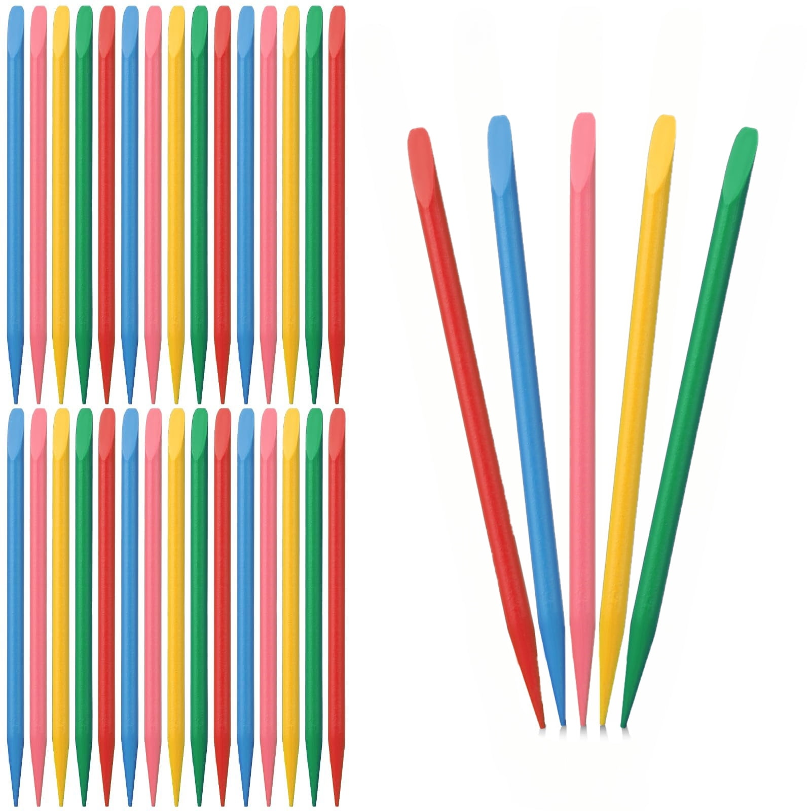 100Pcs Wooden Stylus for Scratch Art 4.6" Colorful Wood Sticks Scratch ...