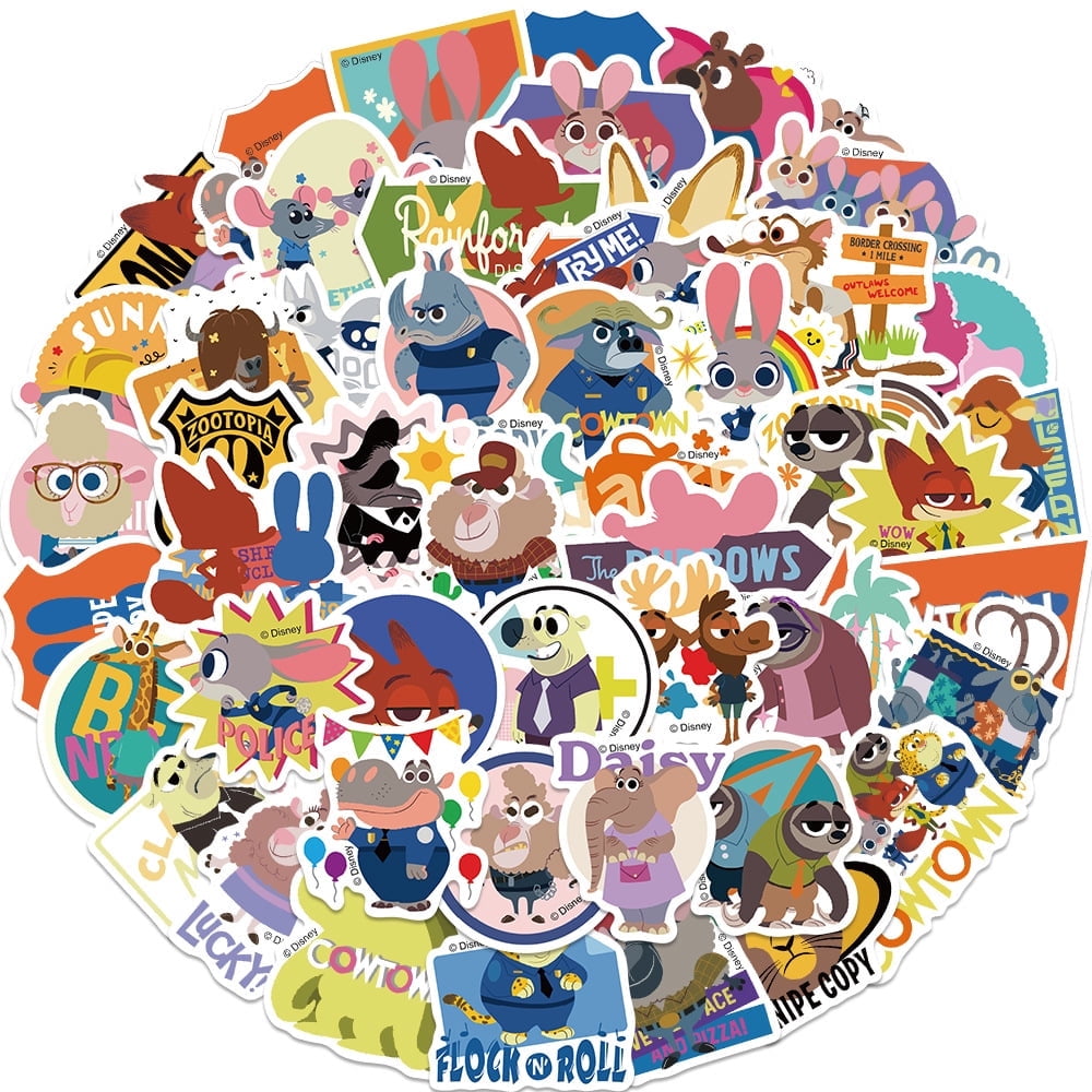 100Pcs Zootopia Stickers for Water Bottle Laptop Computer Phone Case ...