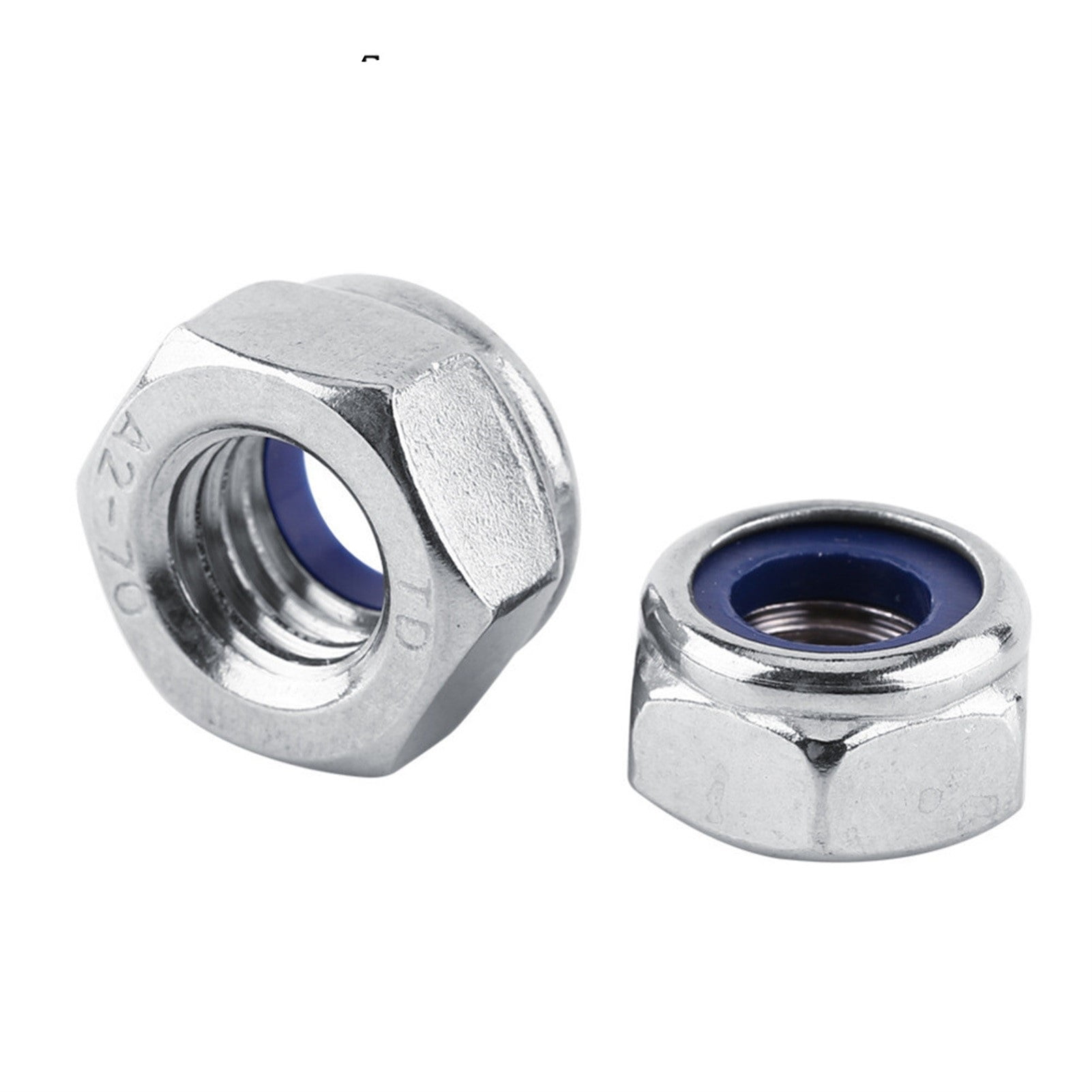 100Pcs/lot M2/M3 Locknut SS304 Nuts Stainless Steel Hex Nut Self-lock ...