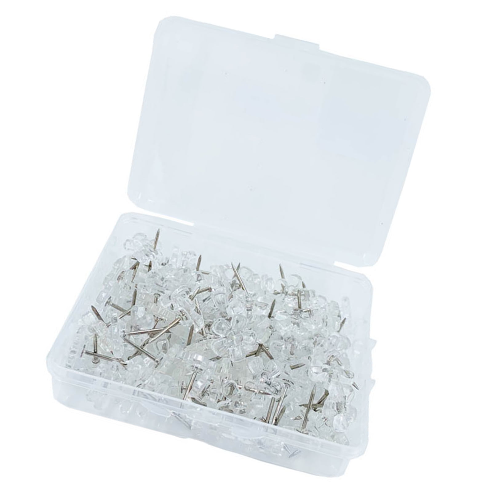 100Pieces Clear Flower Push Pin for Office Bulletin Board Fabric ...