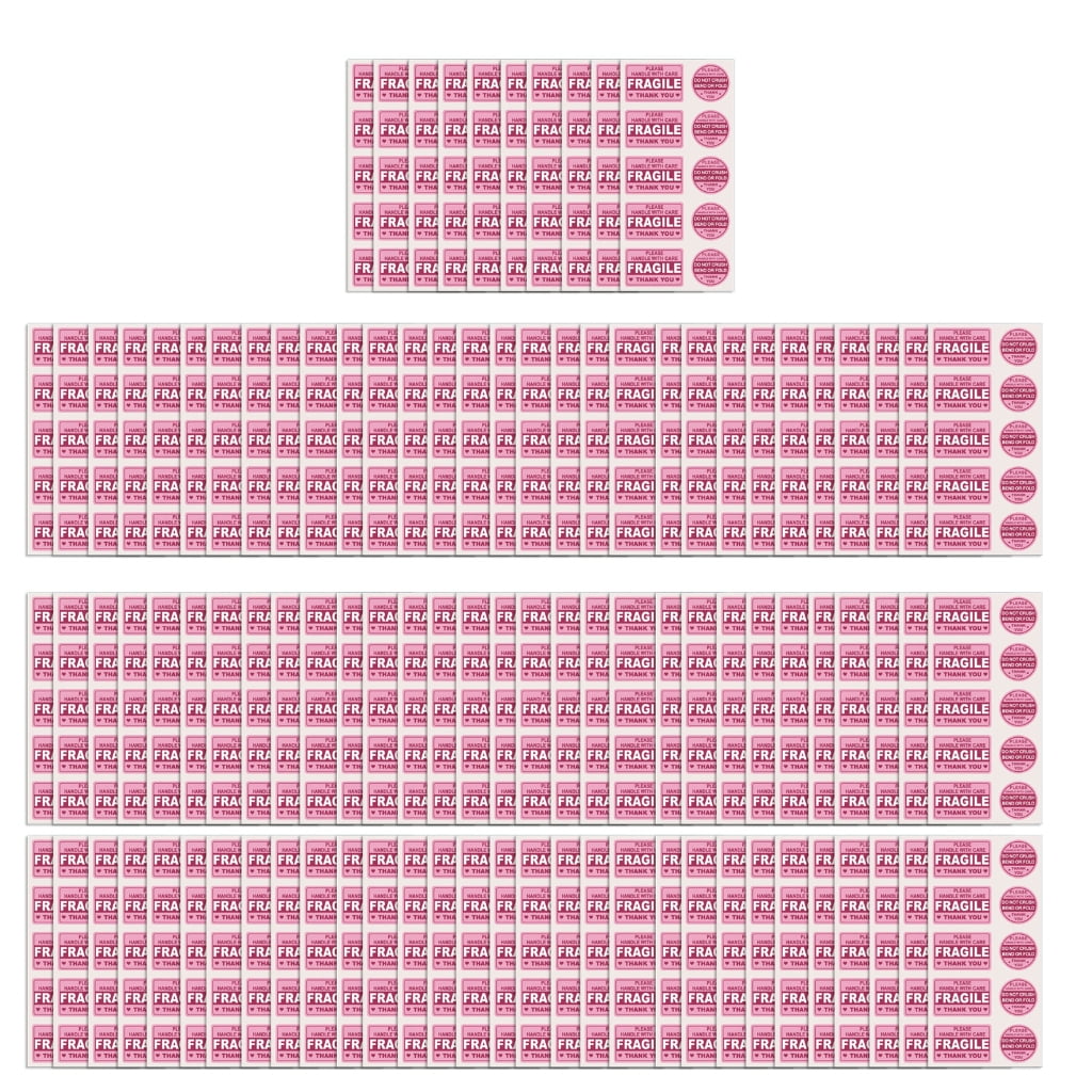 100Pieces Fragile Sticker Handle with Care Warning Sticker Do Not Crush ...